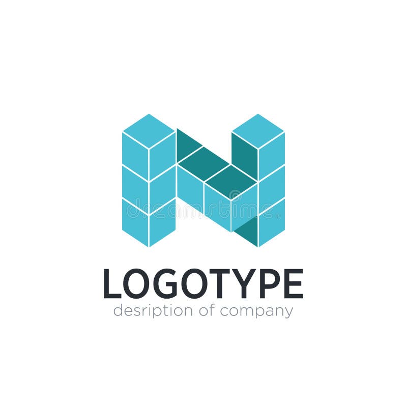 Letter N Cube Figure Logo Icon Design Template Elements Stock Vector ...