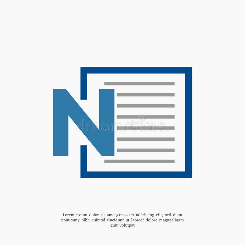 Letter N Document Logo Design Template Stock Vector - Illustration of ...