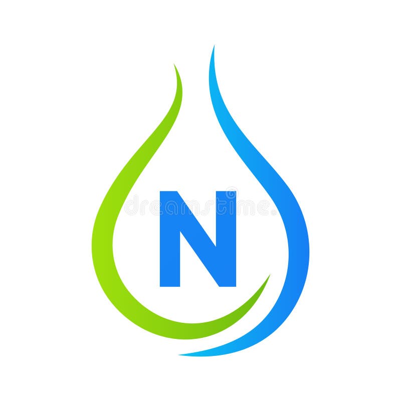 Letter N Drop Water Logo Design Vector Template. Minimal Water Logo ...