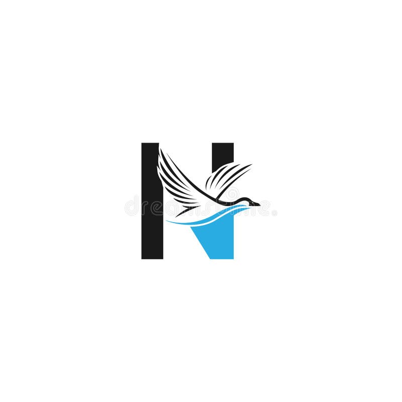 Letter N with Duck Icon Logo Design Illustration Stock Illustration ...