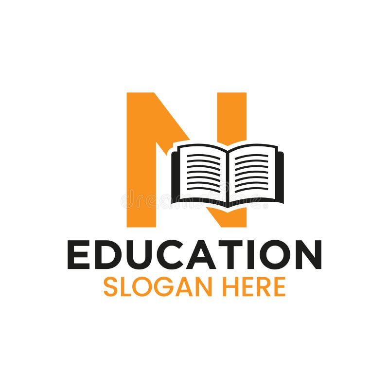 Letter N Education Logo Concept with Open Book Icon Template Stock ...