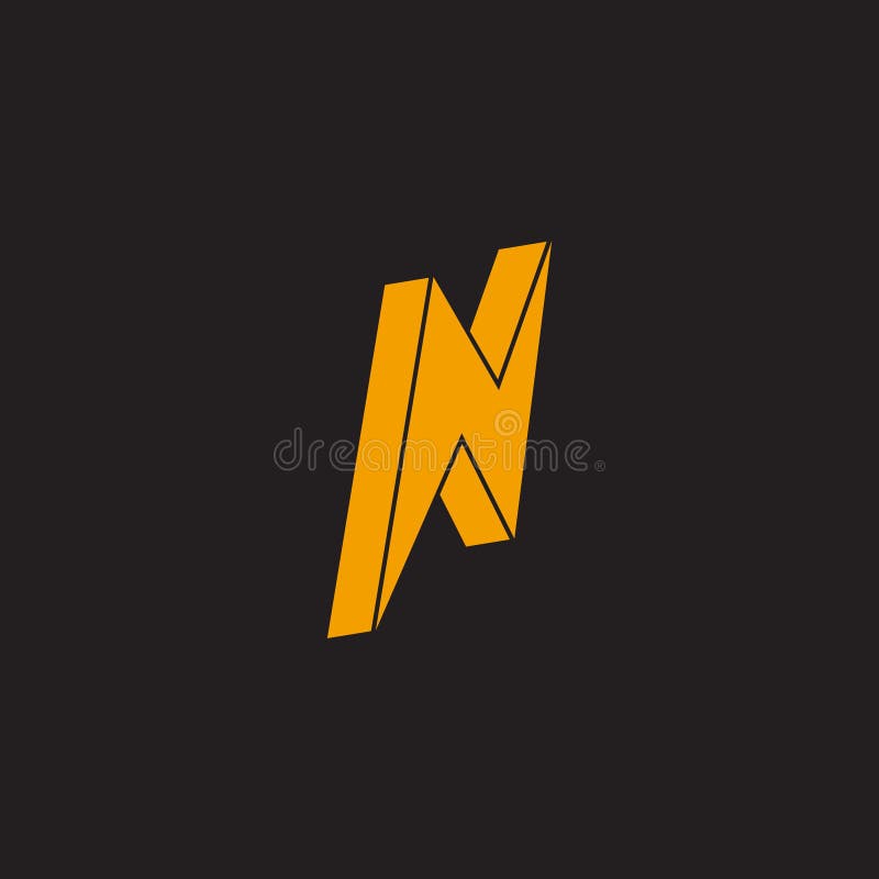 Letter N Flat Thunder Flash Shape Logo Vector Stock Vector ...