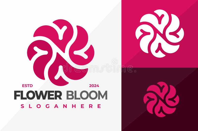 Letter N Flower Bloom Logo Design Vector Symbol Icon Illustration Stock ...