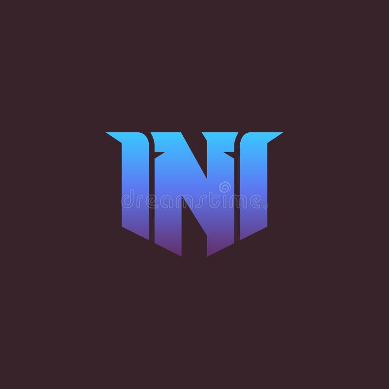 Letter N Game Logo on Dark Background. E-sport Letter Logo Design ...