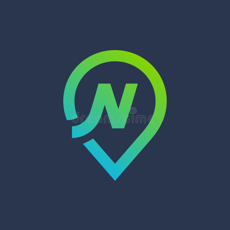 Letter N Geotag Logo Icon Design Template Elements Stock Vector ...