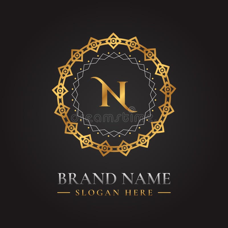 Letter N Golden Vector Logo Template in Luxury Style Concept Stock ...
