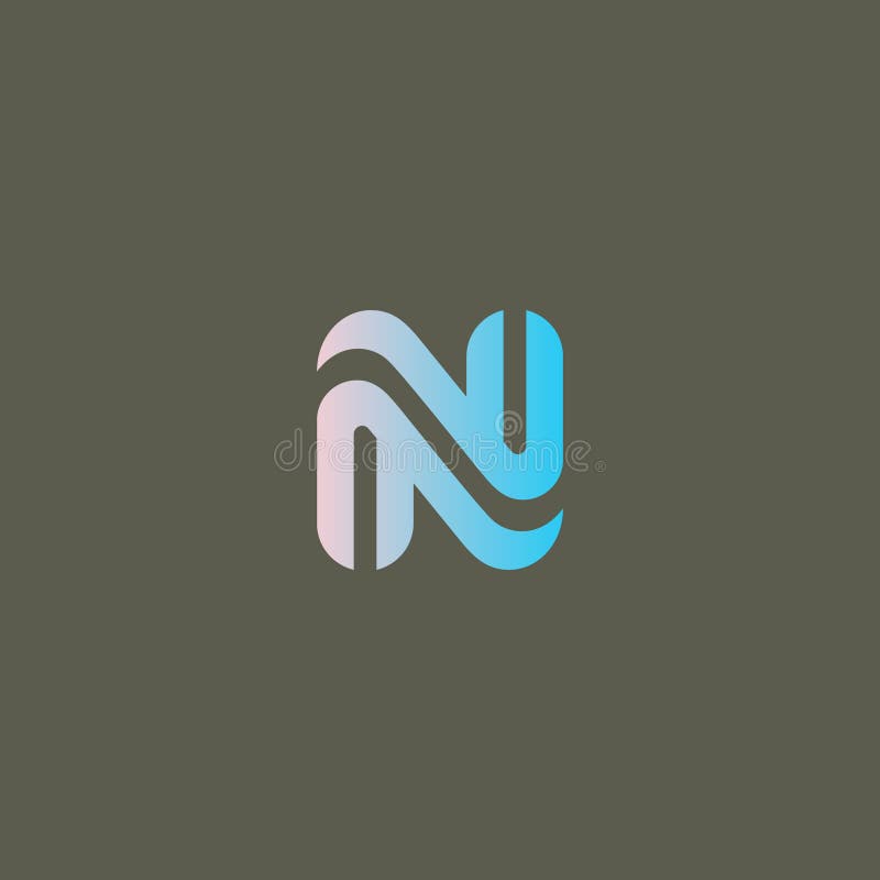 Letter N from Gradient Stripes Logo Design. Creative Minimalist Flat ...