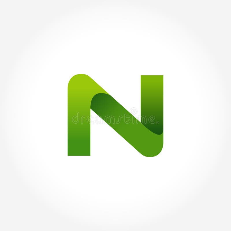 Letter N Green Logo Template. Alphabet Logotype Design Stock Vector ...