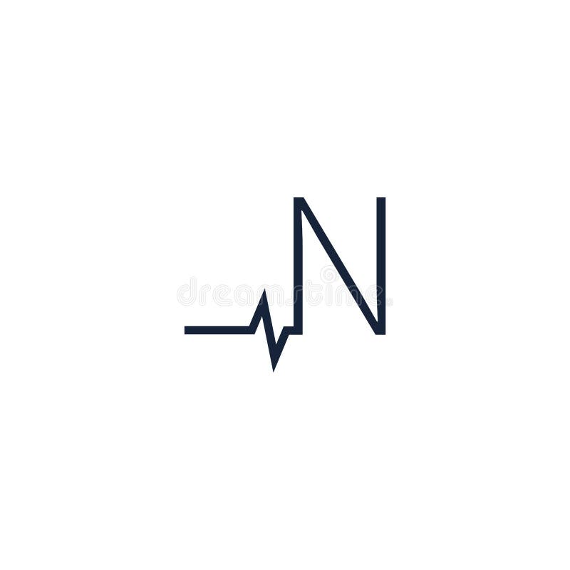 Letter N Icon Logo Combined with Pulse Icon Design Stock Vector ...