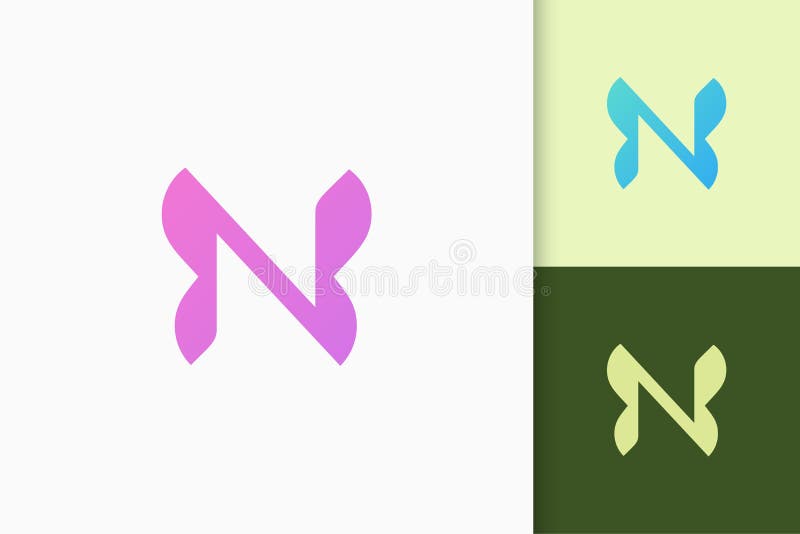 Letter N Initials Logo in Simple and Modern Stock Vector - Illustration ...