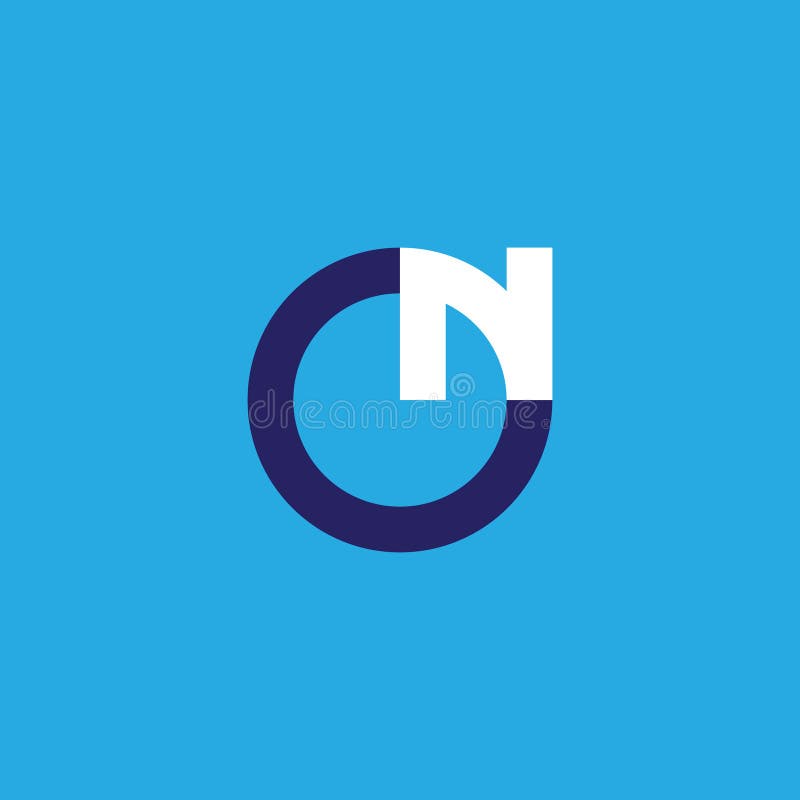 On. Letter N is Inscribed in the Letter O. Monogram or Logotype. O and ...