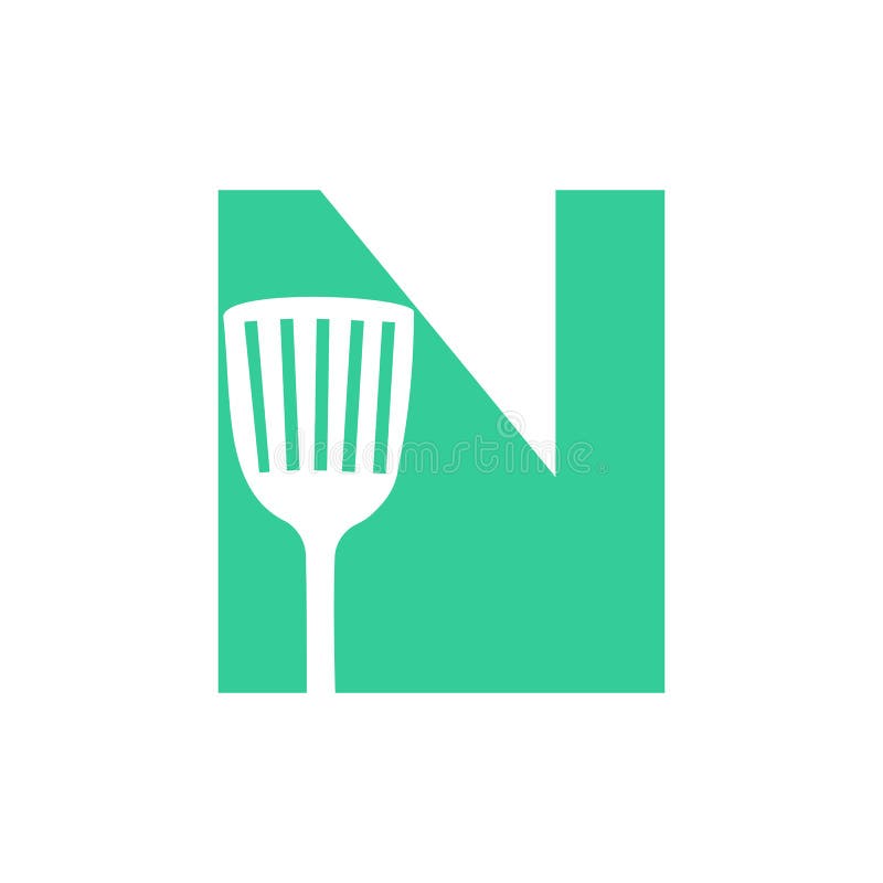 Letter N Kitchen Spatula Logo. Kitchen Logo Design Combined with ...