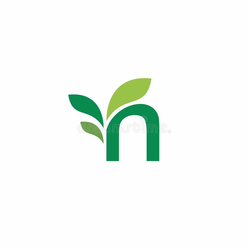 Letter N Leaf Nature Logo Design Stock Illustration - Illustration of ...