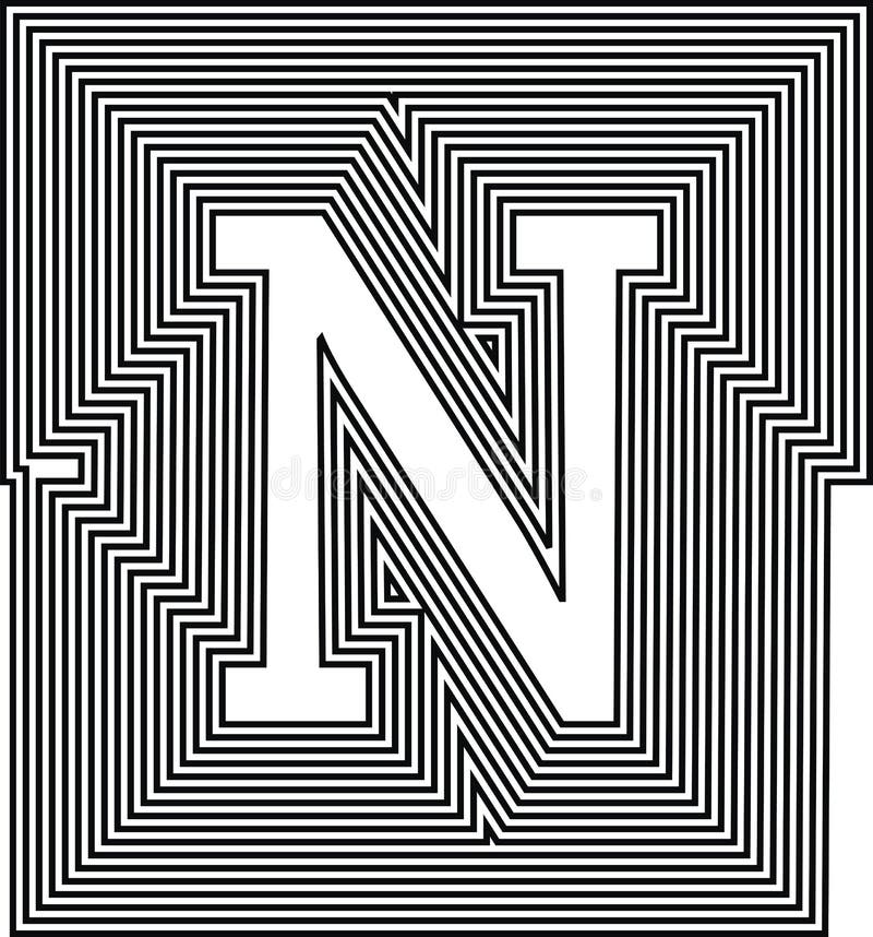 Letter N Line Logo Icon Design Stock Vector - Illustration of clipart ...