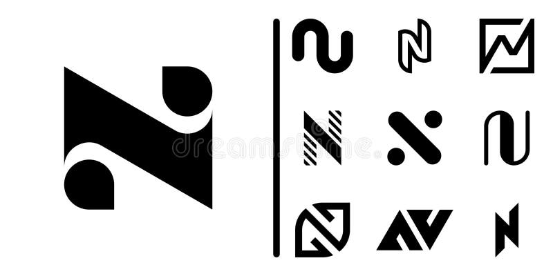 Letter N logo collection stock illustration. Illustration of identity ...
