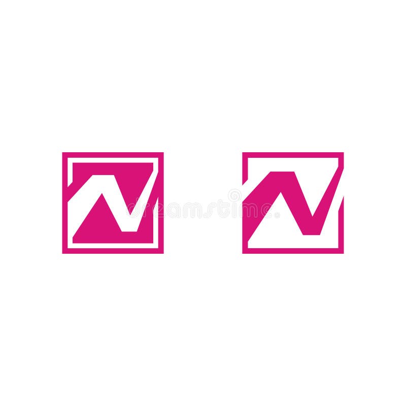 Letter N Logo from a Dynamic Line Inside a Square Stock Vector ...