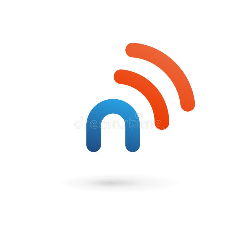 Letter N Wireless Logo Icon Design Template Elements Stock Vector ...