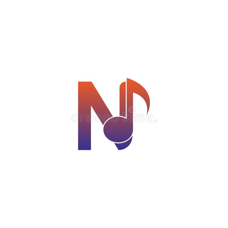 Letter N Logo Icon with Musical Note Design Symbol Template Stock ...