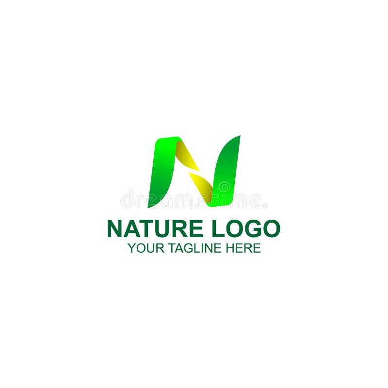 Letter N Logo Icon for Nature Product with Creative Illustration Stock ...