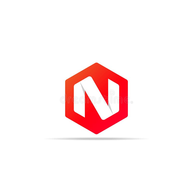 Letter N Logo Icon in Polygon Hexagonal Shape Concept Design. Business ...