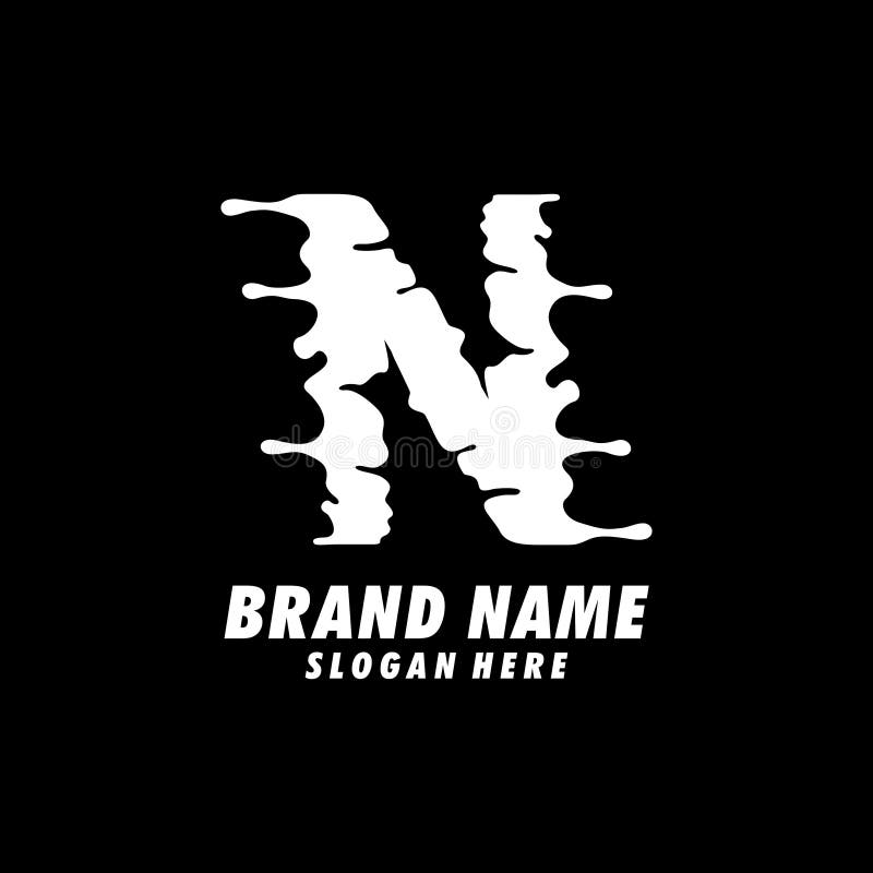 Letter N Logo Melting Minimal Simple Design Template Stock Vector ...