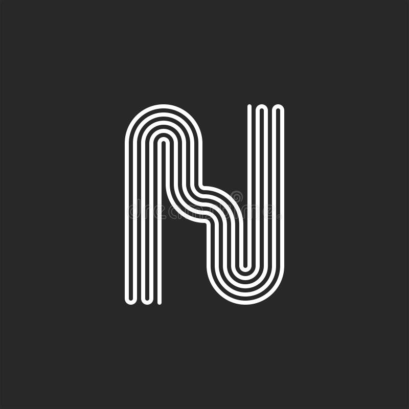 Letter N Logo Monogram Continuous Mono Line Creative Design, Hipster ...