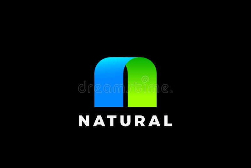 Letter N Logo Ribbon Design Vector Template. Monogram Logotype Concept ...