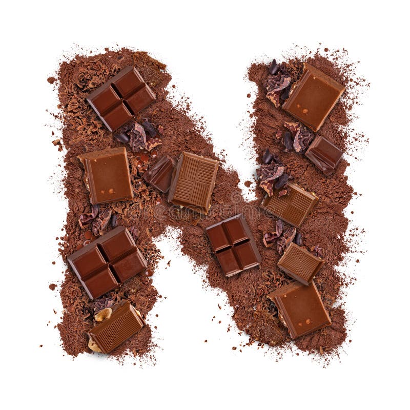 Letter N Made of Chocolate Bar Stock Image - Image of choco, background ...