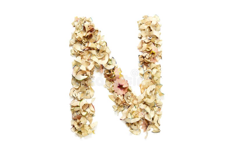 Letter N Made from Coloured Pencil Sawdust Stock Illustration ...