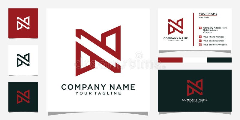 Letter N Monogram Logo Design Vector with Business Card. Stock Vector ...