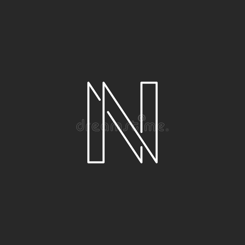 Letter N Monogram Modern Thin Line Graphic Design, Mockup Business Card ...