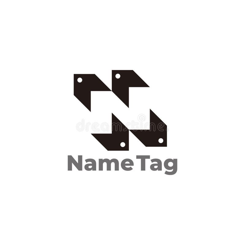 Letter N Name Tag Negative Space Logo Vector Stock Vector ...