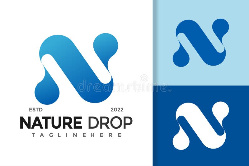 Letter N Nature Drop Logo Design Vector Template Stock Vector ...