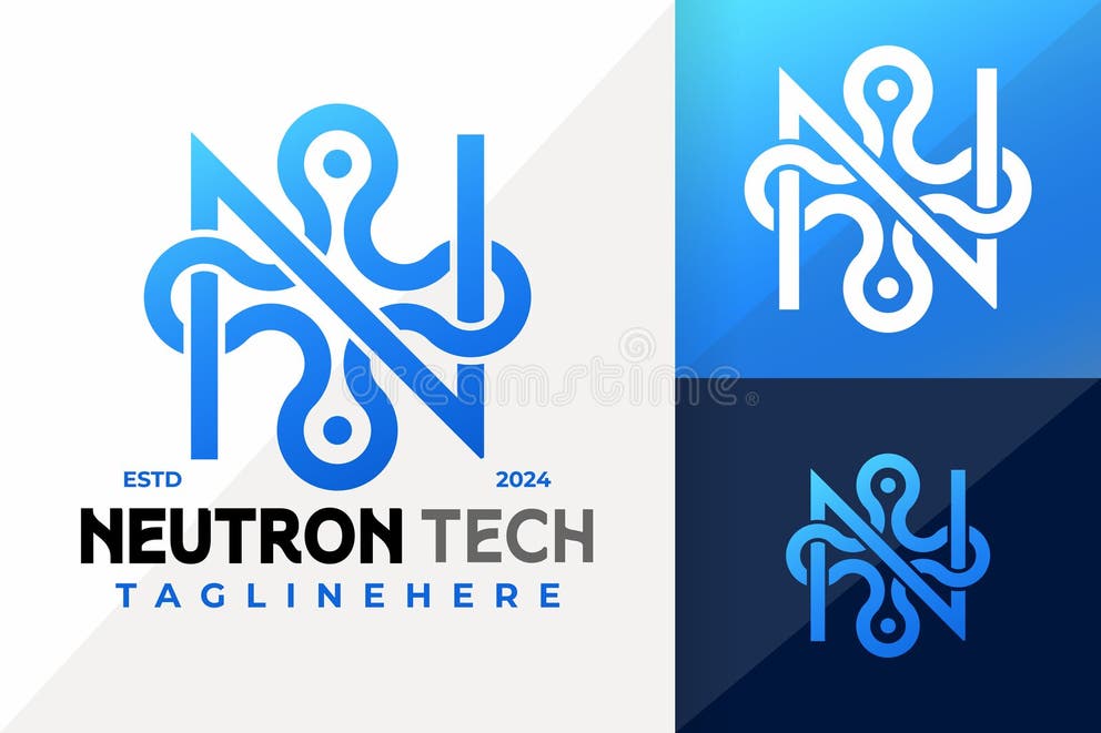 Letter N Neutron Logo Icon Vector Design Stock Vector - Illustration of ...