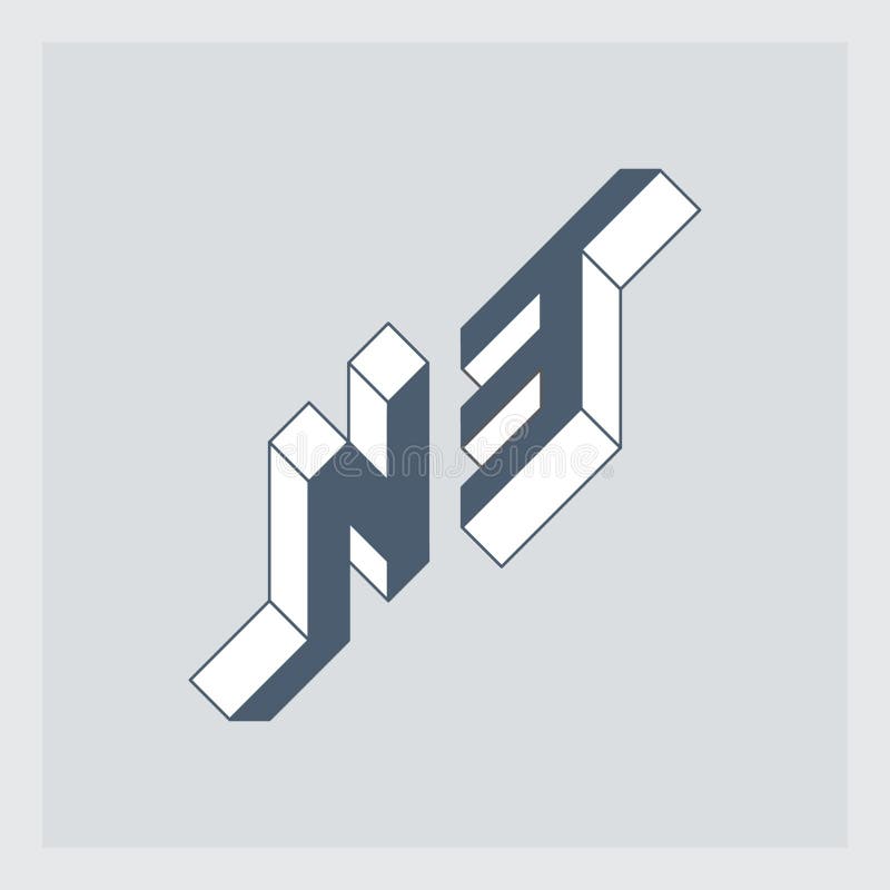 Letter N and Number 3 - Logotype. Three-dimension Original Letters. N3 ...