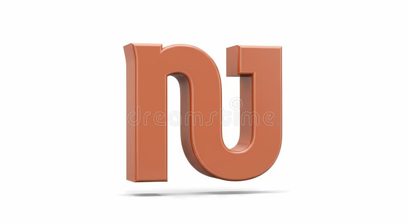 Letter N Orange on White Background Lowercase Graphic Stock ...