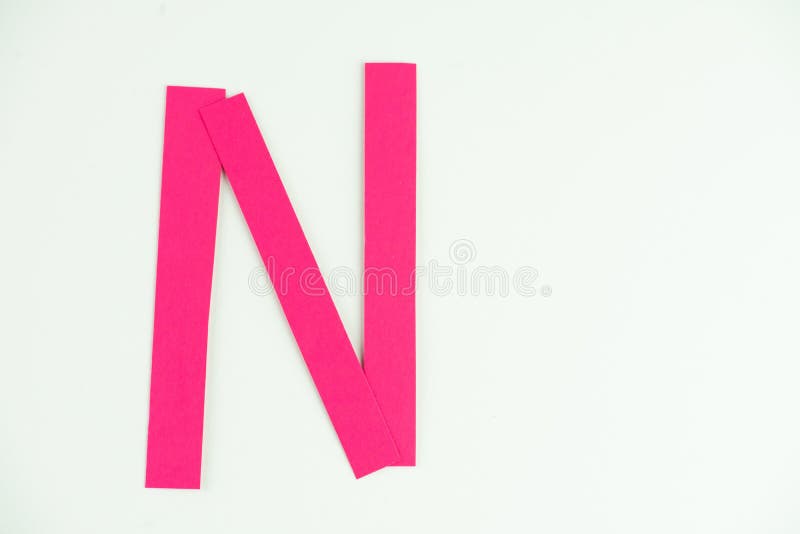 Letter N from Parts of Red Paper Stock Image - Image of journal ...