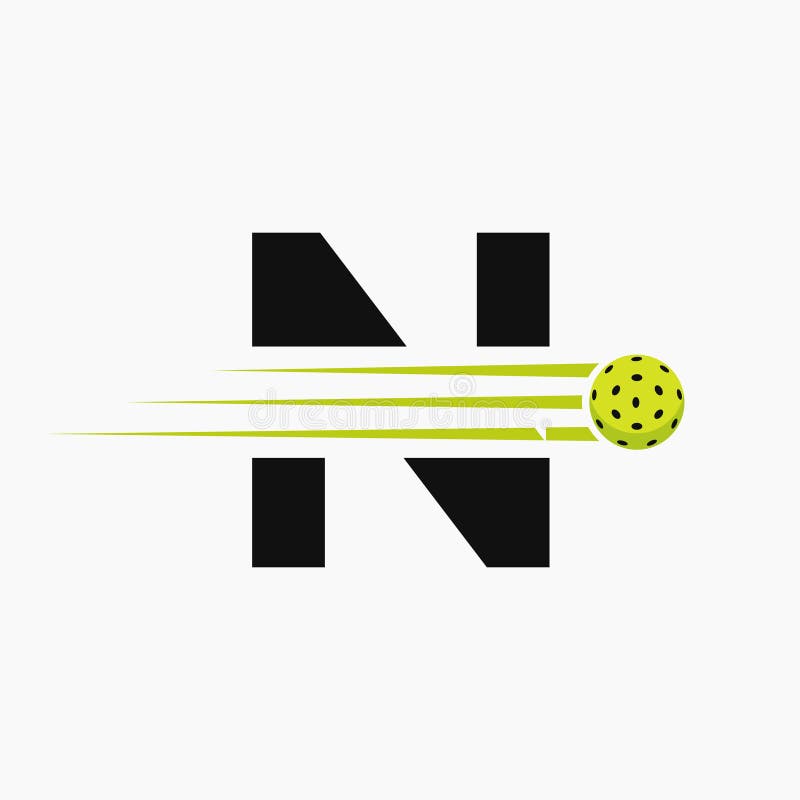 Letter N Pickleball Logo Symbol. Pickle Ball Logotype Vector Template ...