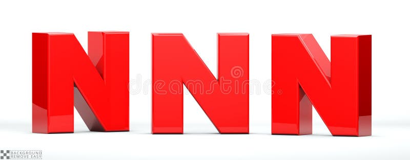 Letter N, of Red Color in 3 Positions. 3d Render Illustration at ...