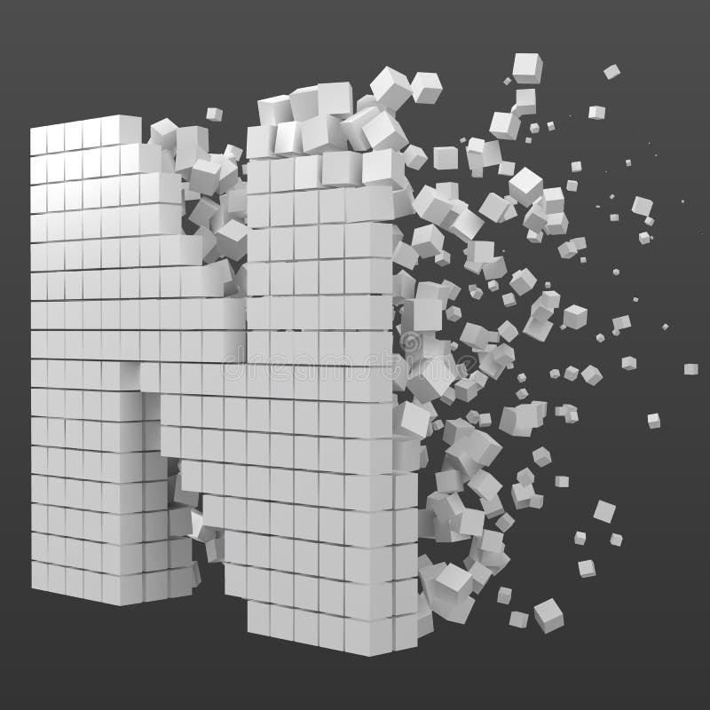 Letter N Shaped Data Block. Version with White Cubes Stock Vector ...