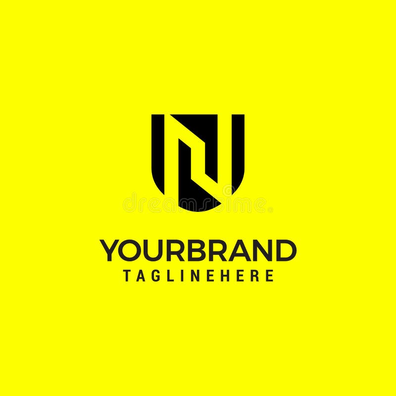 Letter N in the Shield Simple and Modern Logo Design Vector ...