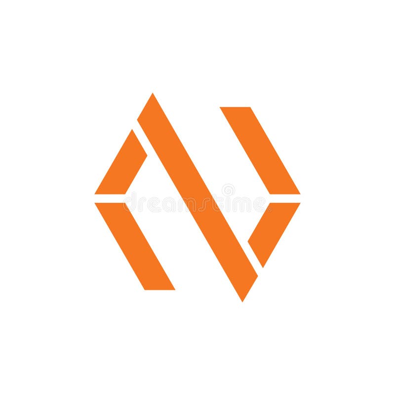 Letter N Simple Geometric Line Logo Vector Stock Vector - Illustration ...