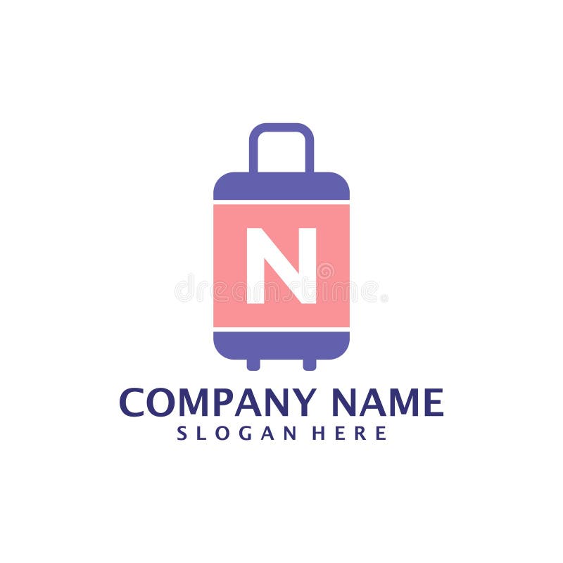 Letter N with Suitcase Logo Design Vector. Initial N with Suitcase Logo ...