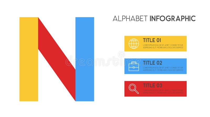 Letter N Vector Alphabet and Other Elements for Infographics Stock ...