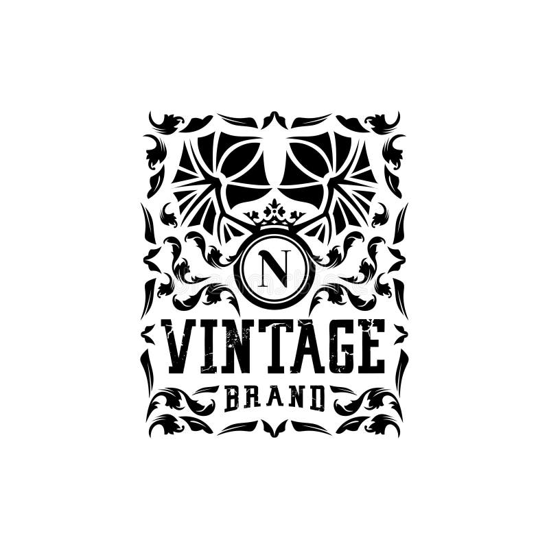 Letter N Vintage Logo Design Vector Stock Vector - Illustration of icon ...