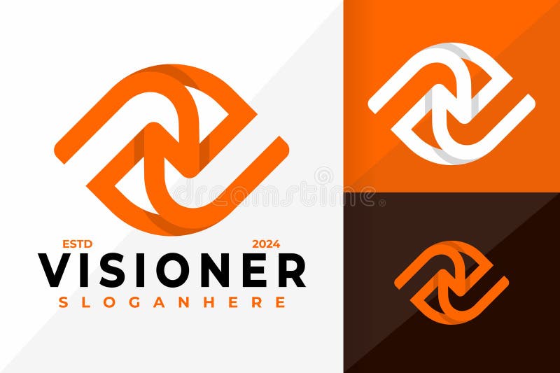 Letter N Vision Eye Logo Design Vector Symbol Icon Illustration Stock ...