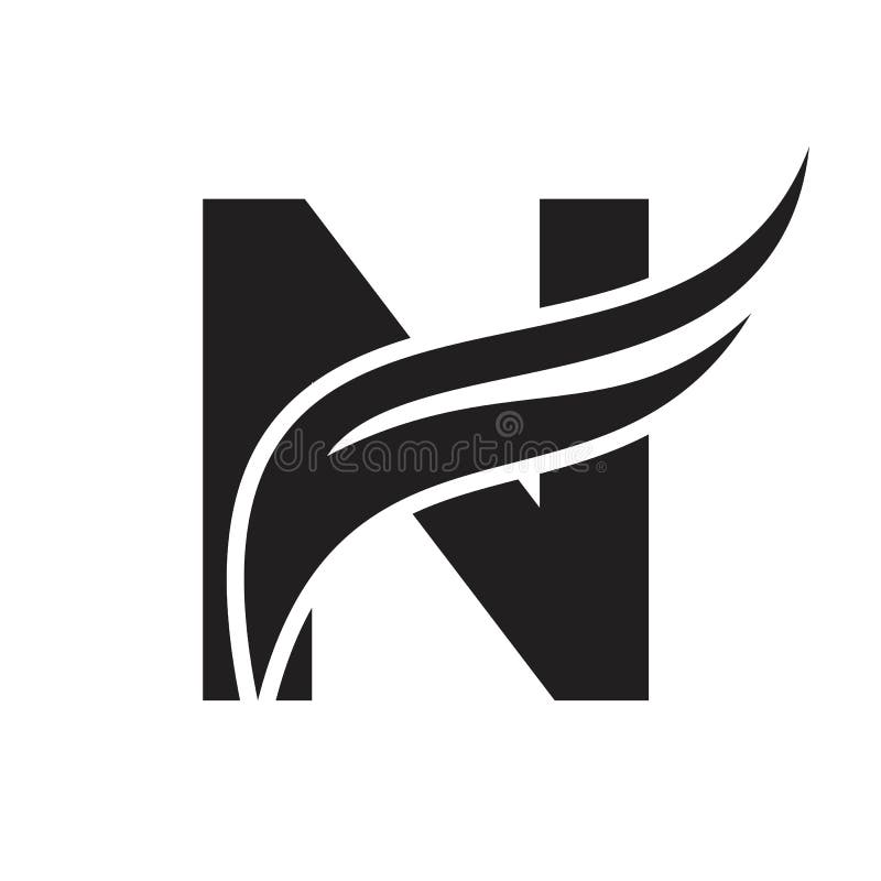 Letter N Wing Logo Design. Transportation Logo Letter N and Wings ...