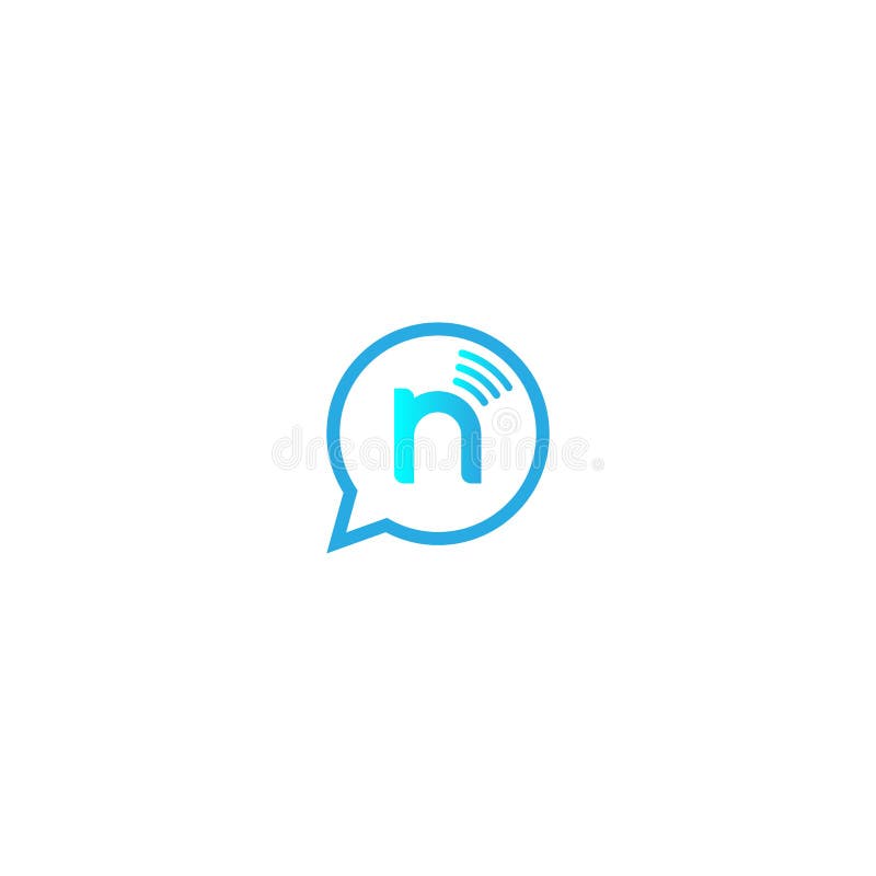Letter N, Wireless Connecting Logo Stock Vector - Illustration of flat ...