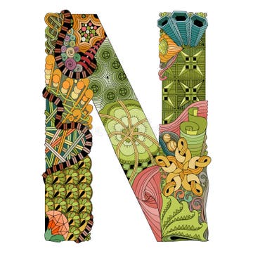 Zentangle Letter N Stock Illustrations – 43 Zentangle Letter N Stock ...
