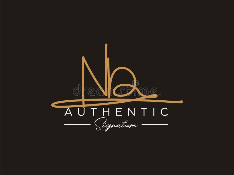 Letter NB Signature Logo Template Vector Stock Vector - Illustration of ...